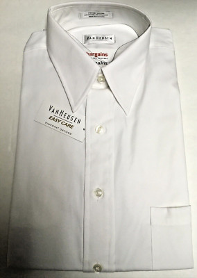 MEN'S VAN HEUSEN EASY CARE PINPOINT OXFORD WHITE SHIRT ASSORTED SIZES ...