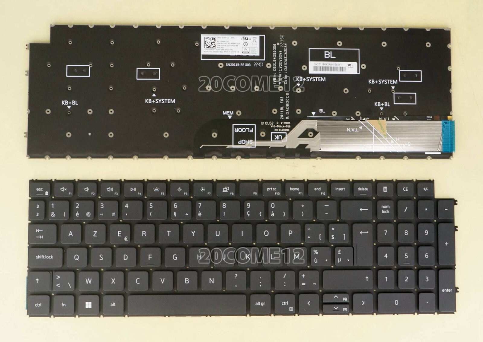 New For DELL Inspiron 3510 3511 3515 3525 3535 Keyboard Backlit Belgian ...