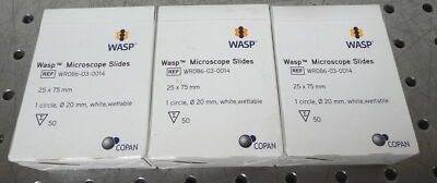R188268 3 Boxes 50 COPAN WASP 25x75mm Wettable Microscope Slides WR086 ...