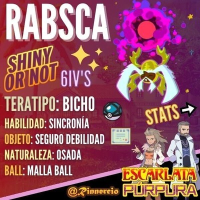 Rabsca "Shiny or not" 6 IVs Pokemon Scarlet and Purple 🍇🍊 | eBay