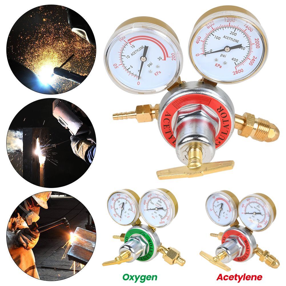 Oxygen Acetylene Gas Regulator Set Welding Cutting Torch Dual Gauge ...