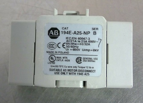 Allen-Bradley 194E-A25-NP Series B Load Switch Body 3D-3 | eBay Australia