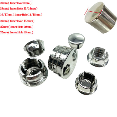 Silver Tube Inserts Chrome Metal Capped Pipe Plugs Round Blanking Bungs ...