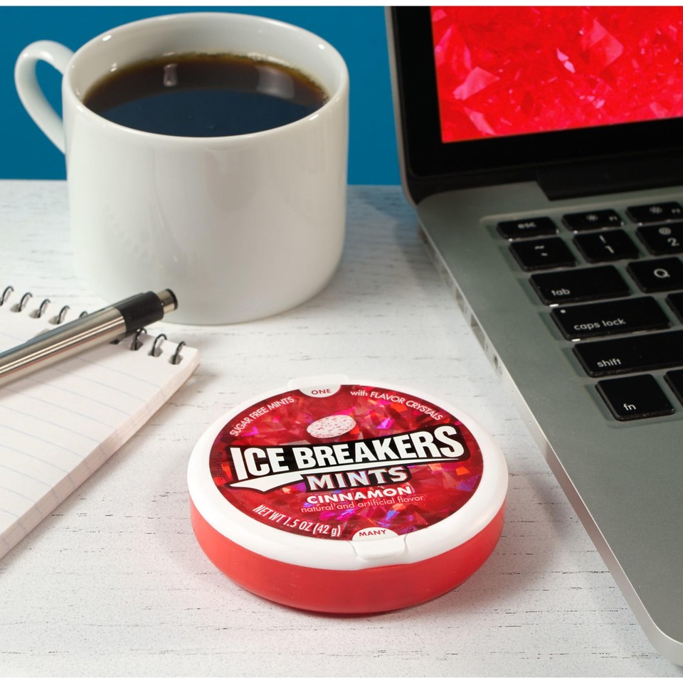 ICE BREAKERS Cinnamon Sugar Free Breath Mints Tins, 1.5 oz (8 Count ...