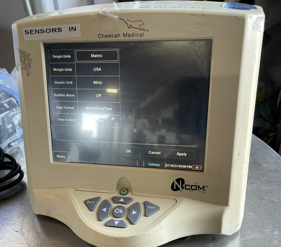 Cheetah Medical Nicom Hemodynamic Patient Monitor | eBay