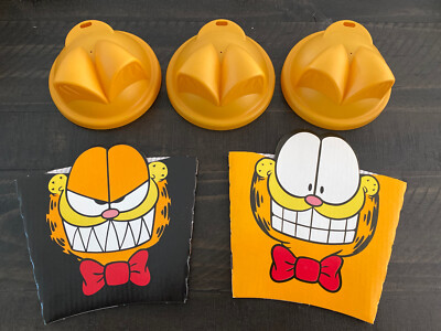 Dunkin Donuts Garfield The Cat Cup Sleeves And Tops - Promotional Event ...