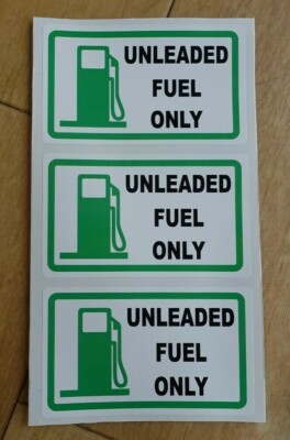 3 x Unleaded Fuel Only Reminder Stickers Car Petrol Cap Hire Car Lease ...