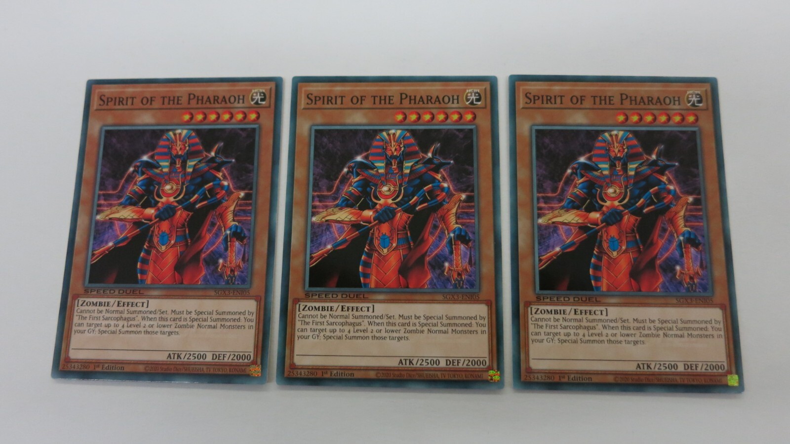 3x SPIRIT OF THE PHARAOH 1ST EDITION SGX3-EN105 COMMON YUGIOH NM ...