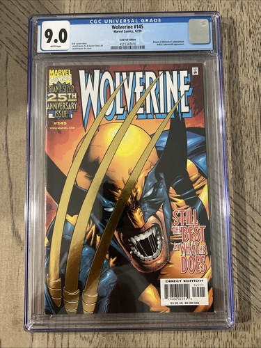 CGC 9.0 WOLVERINE 145 GOLD FOIL EDITION 12/99 MARVEL COMICS WHITE PAGES ...