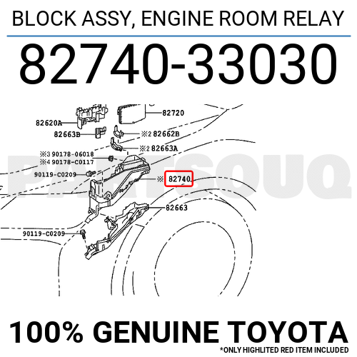 8274033030 Genuine Toyota BLOCK ASSY, ENGINE ROOM RELAY 82740-33030 | eBay