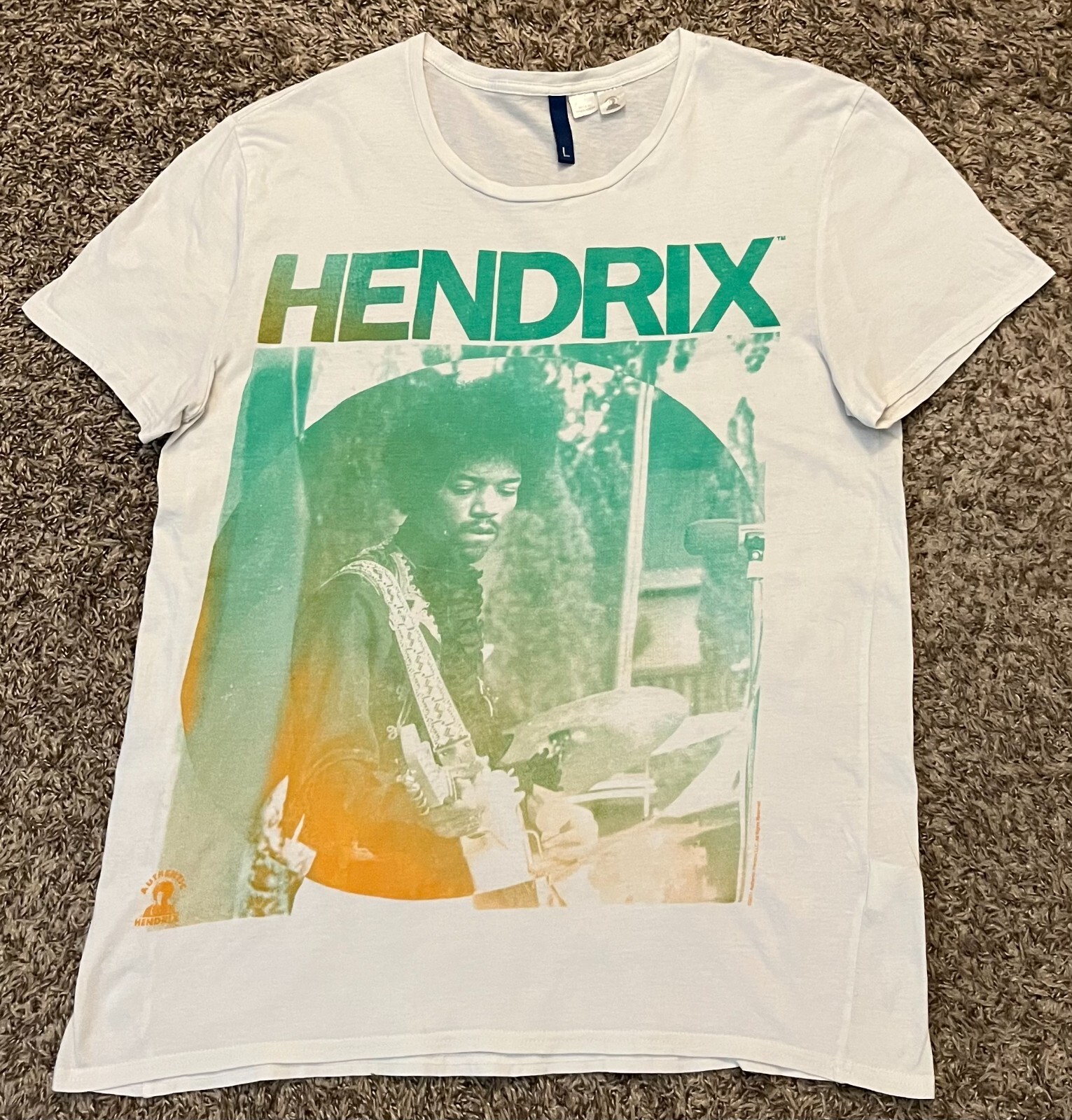 Jimi Hendrix Authentic Hendrix Retro Photo Women's Wh… - Gem