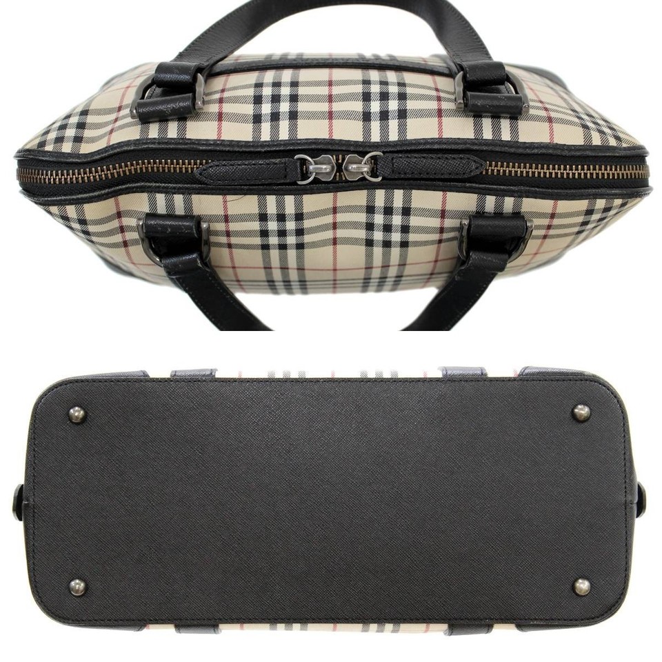 Burberry Nova Check Canvas Mini Boston Bag Used | eBay UK