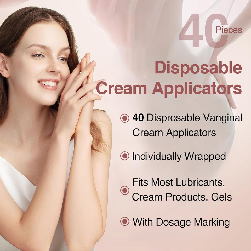 40 Pack Disposable Vaginal Cream Applicators, Lube Injector Syringes ...