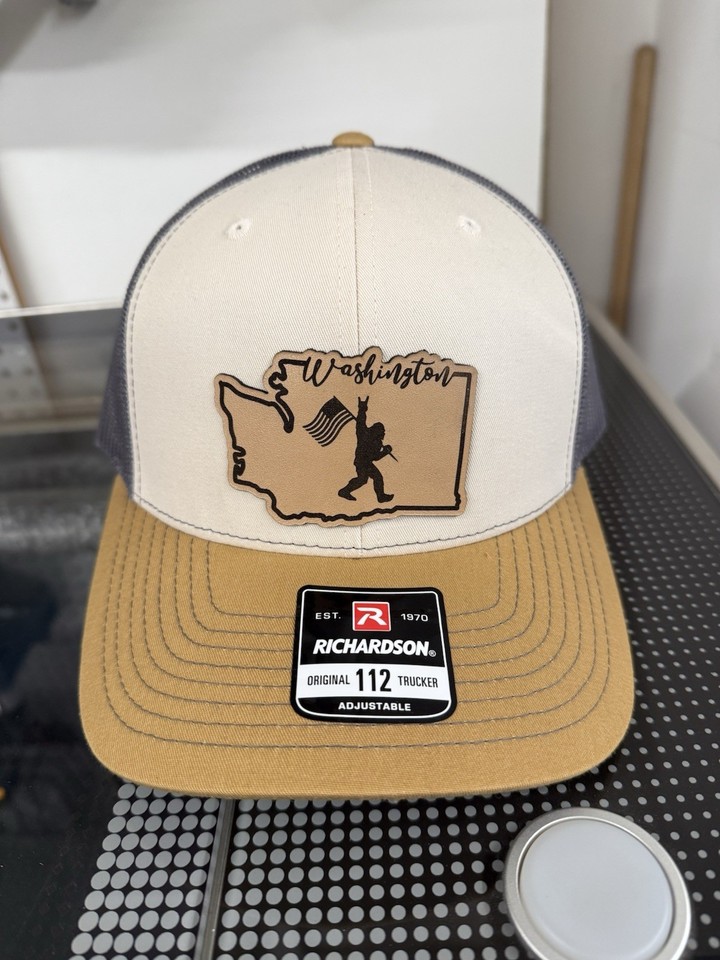 Patriotic Sasquatch in Washington State Leather Patch Hat | eBay