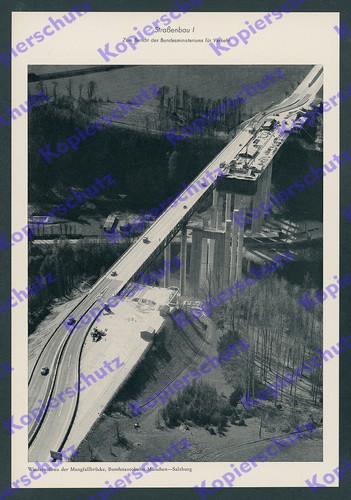 Aerial view motorway construction site Mangfall bridge Dyckerhoff ...