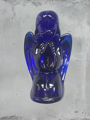 Cobalt Blue Glass Angel Figurine, Paperweight Praying Angel | eBay