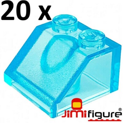 NEW 20 x LEGO Slope 45 Degree 2x2 Transparent Light Blue 3039 Roof Tile ...