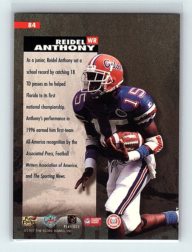 1997 All American Reidel Anthony Rookie Florida Gators #84 SB 97 ...