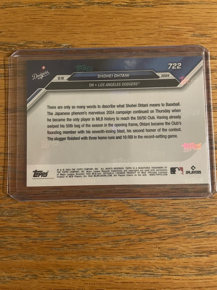 ⚾️🔥2024 Topps Now #722 Shohei Ohtani Reaching Historic First 50/50 Season🔥⚾️ | eBay