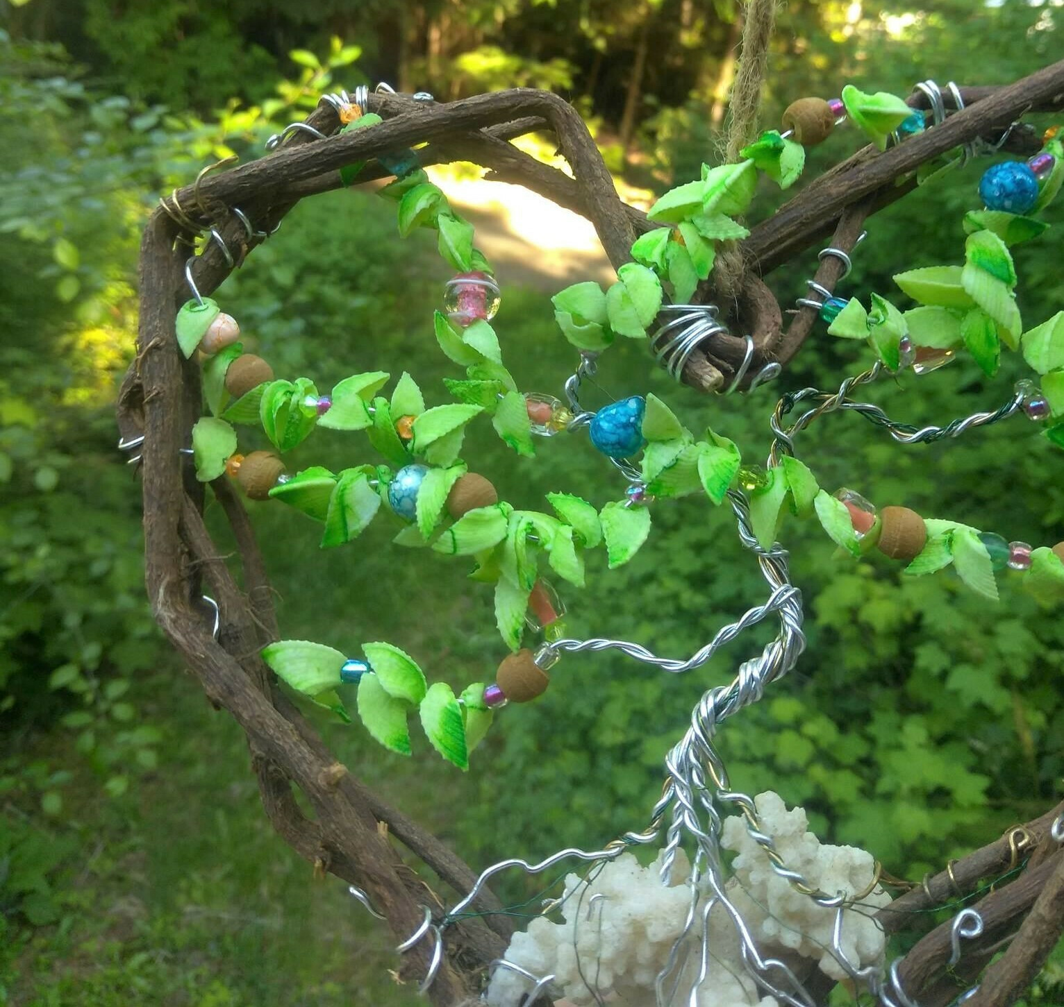 Grapevine and Wire Heart Shaped Tree Of Life with Coral and Shells | eBay