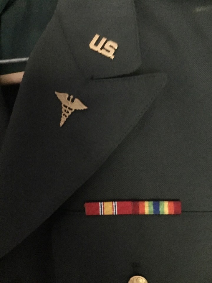 Marlow White Military Army Dress Green Coat Sz 41L Medic With Pins And ...