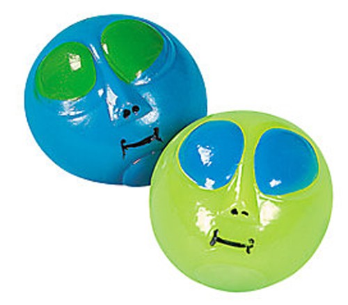 OUTER SPACE PARTY Alien Splat Ball Party Favour Blue and Green Aliens ...