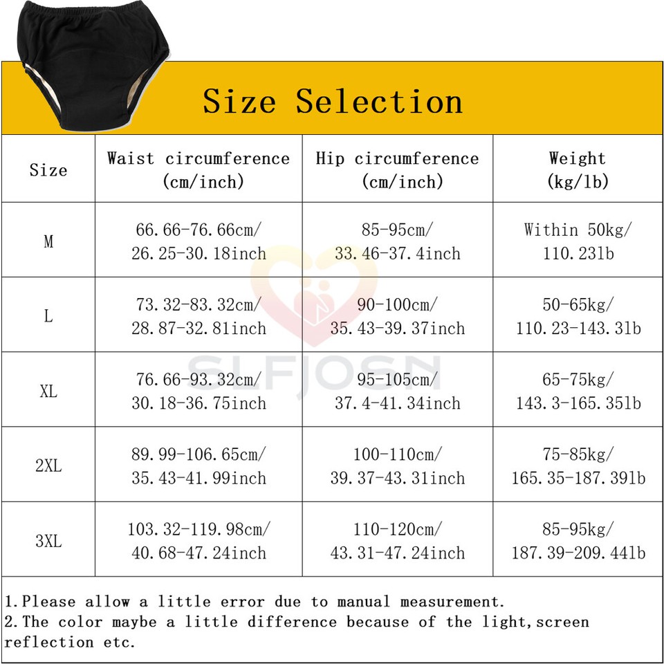 2 Pack Adult Incontinence Cloth Diaper Pants Reusable Waterproof Higher ...