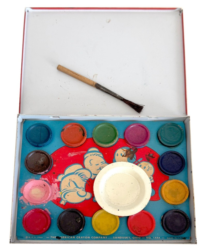 Popeye The Sailor Man Paint Set in Tin Litho Box (circa 1933) Made in ...
