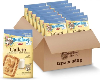 Mulino Bianco Biscotti Frollini Galletti 12x350gr con Latte Fresco 100% ...
