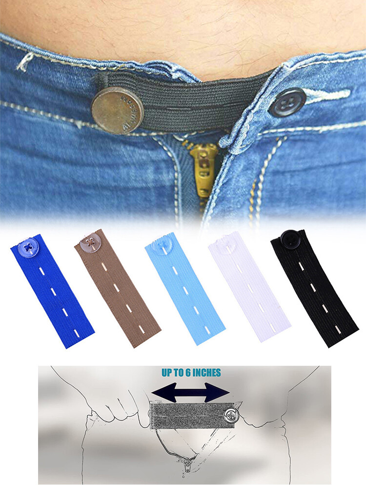 Waistband Extension Buckles Waist Expander Elastic Extender Button ...
