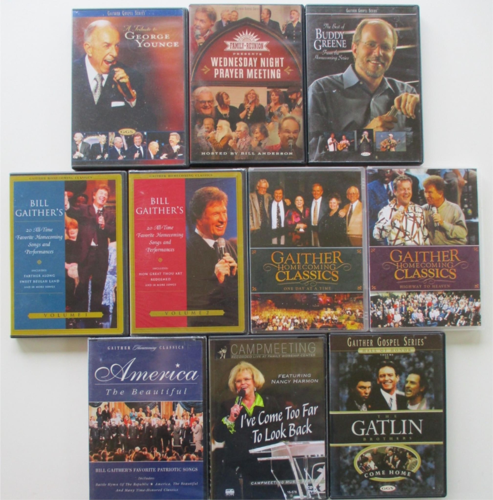 BILL AND GLORIA GAITHER 10 Gospel Music DVD Lot GATLINS YOUNCE PRAYER 2 ...