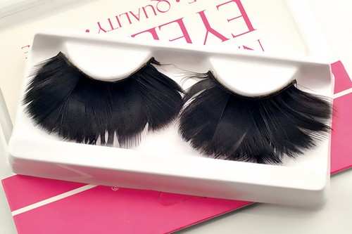 1Pair Costume Feather Exaggerated Dramatic Party Fake False Eyelashes ...
