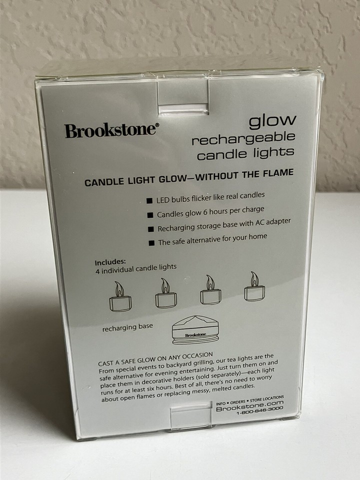 NEW Brookstone Glow Rechargeable Candle Lights Tea Lights | eBay