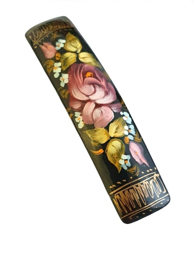 Jostovo Pink Russian Barrette - Handmade - Painted By Belaya | eBay