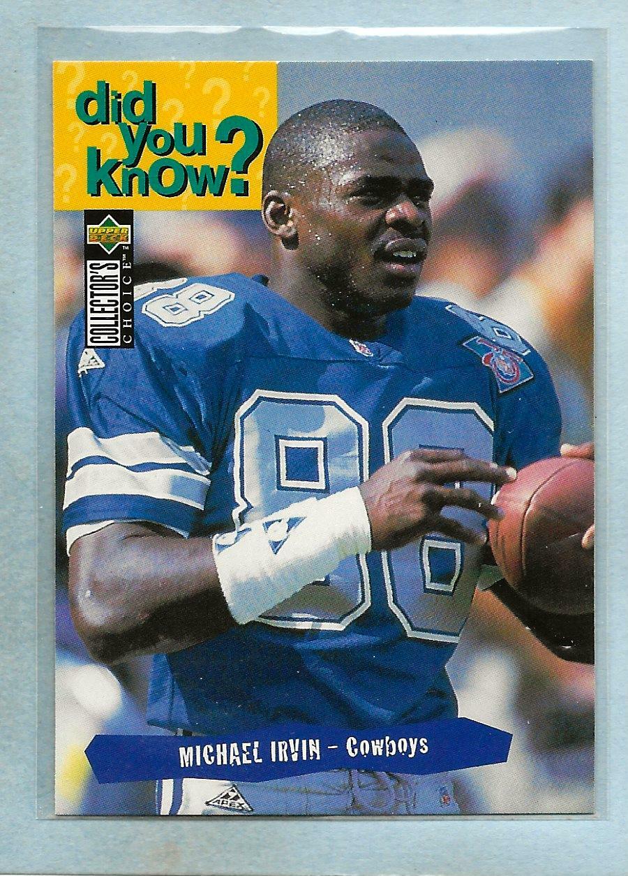MICHAEL IRVIN - 1995 Collector's Choice - "Did You Know?" - #35 - $1.00 ...