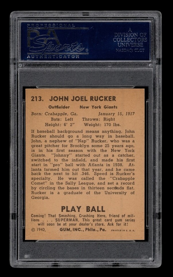 1940 Play Ball Set-Break #213 John Rucker PSA 6 EX-MT | eBay
