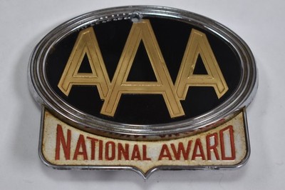 Vintage AAA Auto National Award Advertising License Plate Topper Car ...