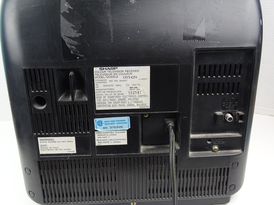Sharp 13" CRT TV/VCR Combo Player/Recorder w/ Remote 13VT-CF4 Tested No ...
