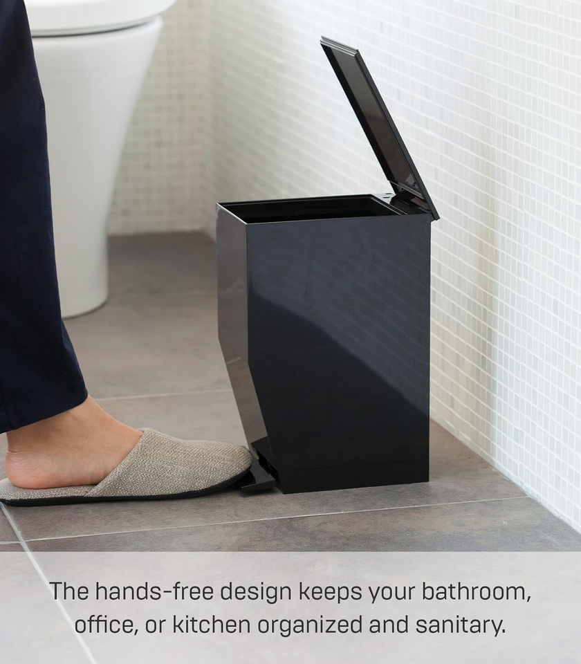 Yamazaki Home Sanitary Step, One Gallon-Small Home Waste Bin | Plastic ...