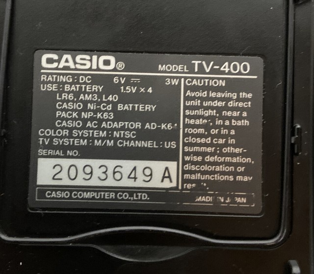 Casio TV-400 2" LCD Television for sale online | eBay