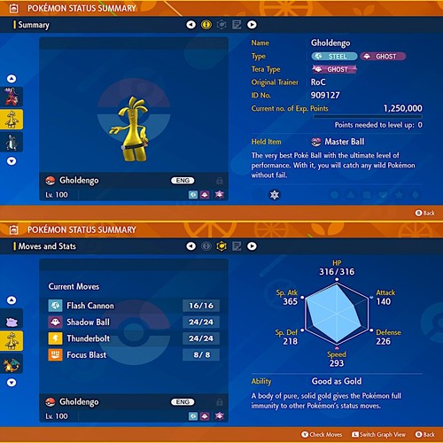 NON-SHINY GHOLDENGO 6IV RARE BATTLE READY COMPETITIVE POKEMON SCARLET ...