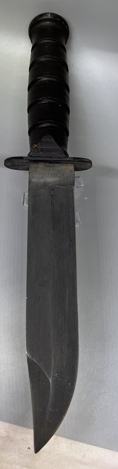 Camillus NY Fixed Blade Knife w/ Leather Sheath | USMC Military Style ...