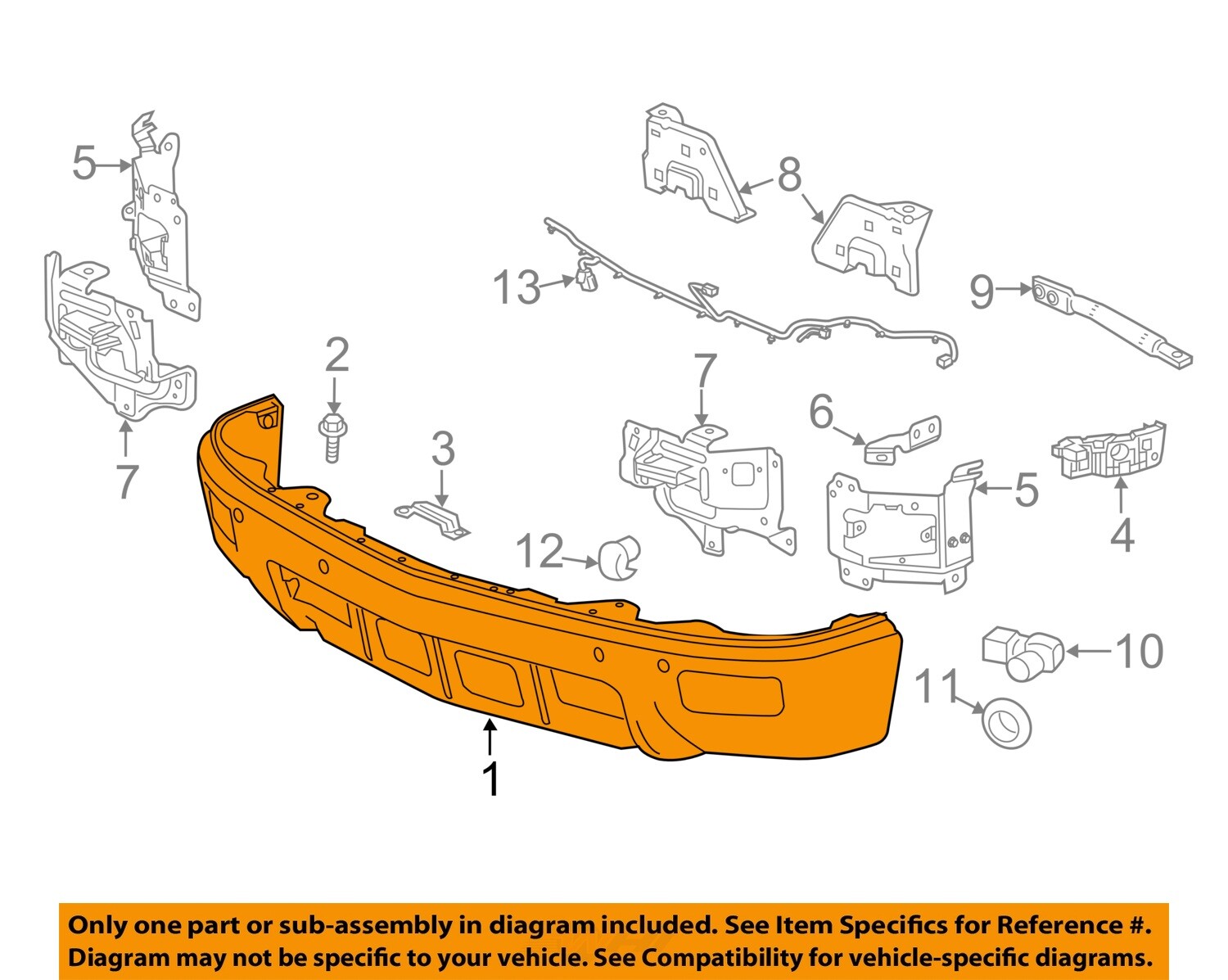 GM OEM 14-15 Silverado 1500 Front Bumper Bumper Components-Front Bumper ...