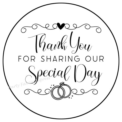 THANK YOU FOR SHARING OUR SPECIAL DAY ENVELOPE SEALS LABELS STICKERS ...