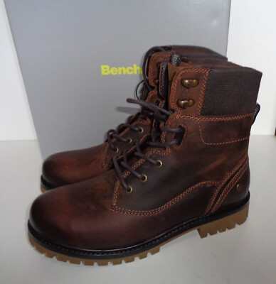 BENCH Mens Brown Leather Boots Ankle Smart Chelsea Shoes New RRP £110 ...