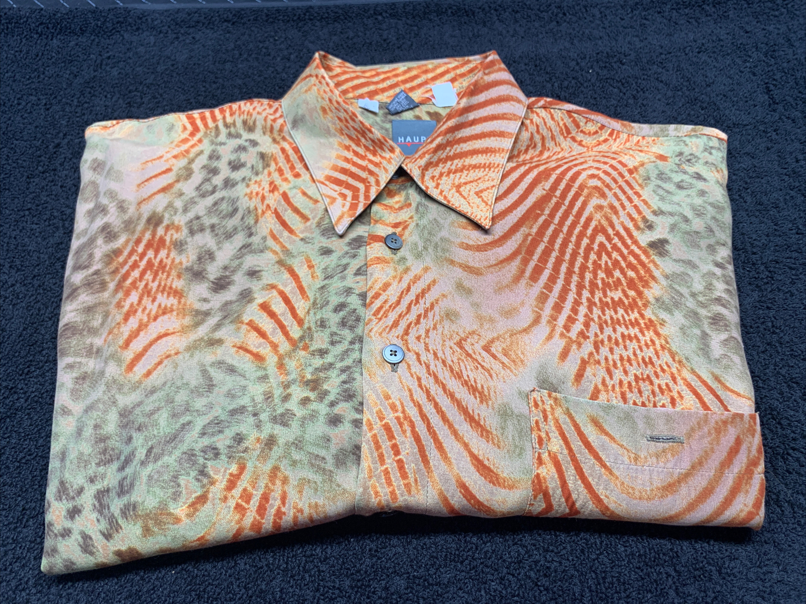 Haupt Germany Men's Dress Shirt Size 42-L 16½ Short Sleeve Button Down ...