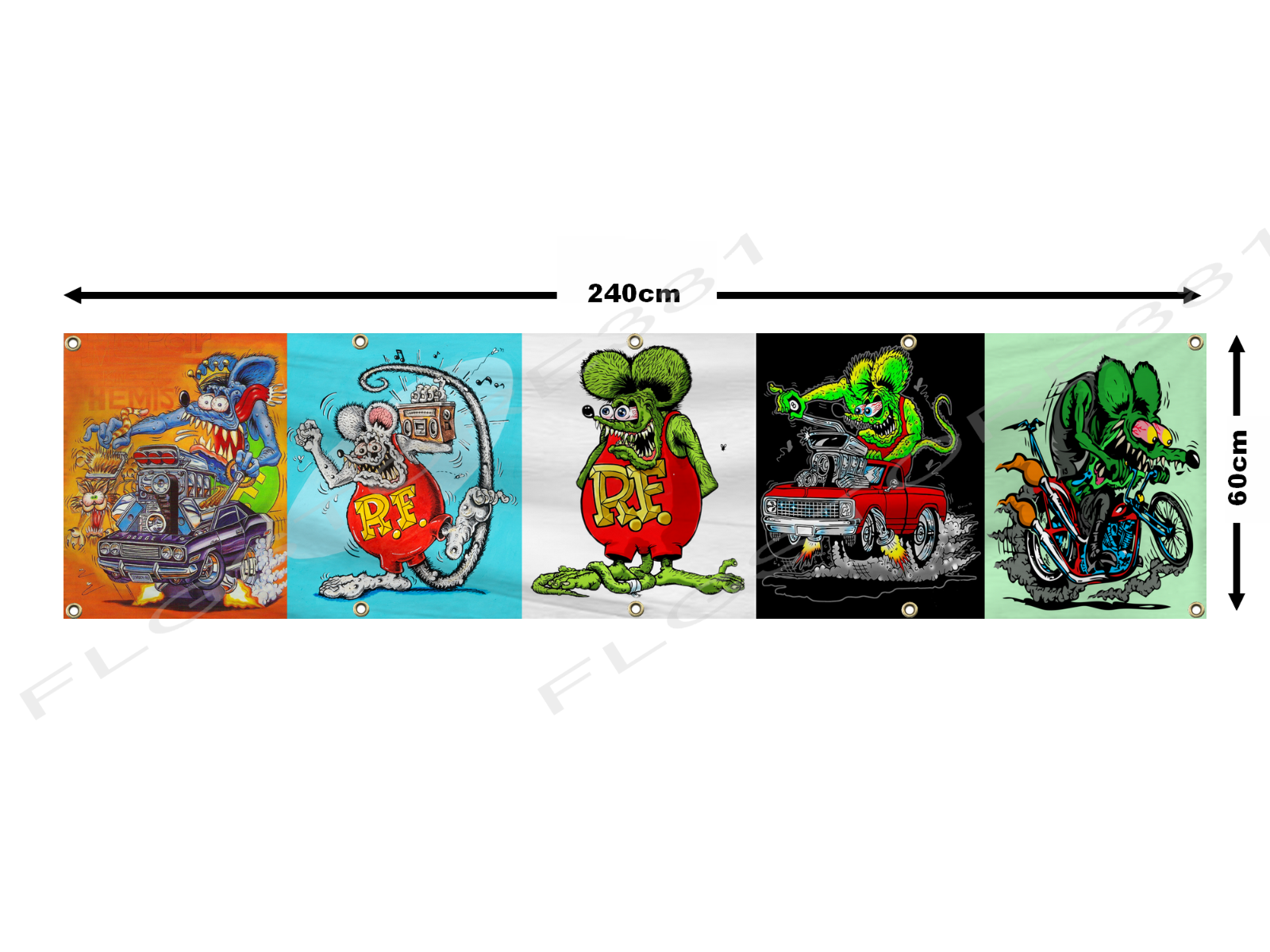 Rat Fink Banner 2x8ft Flag Sign Hot Rod Wall Decor Flag Garage Shop | 2 ...