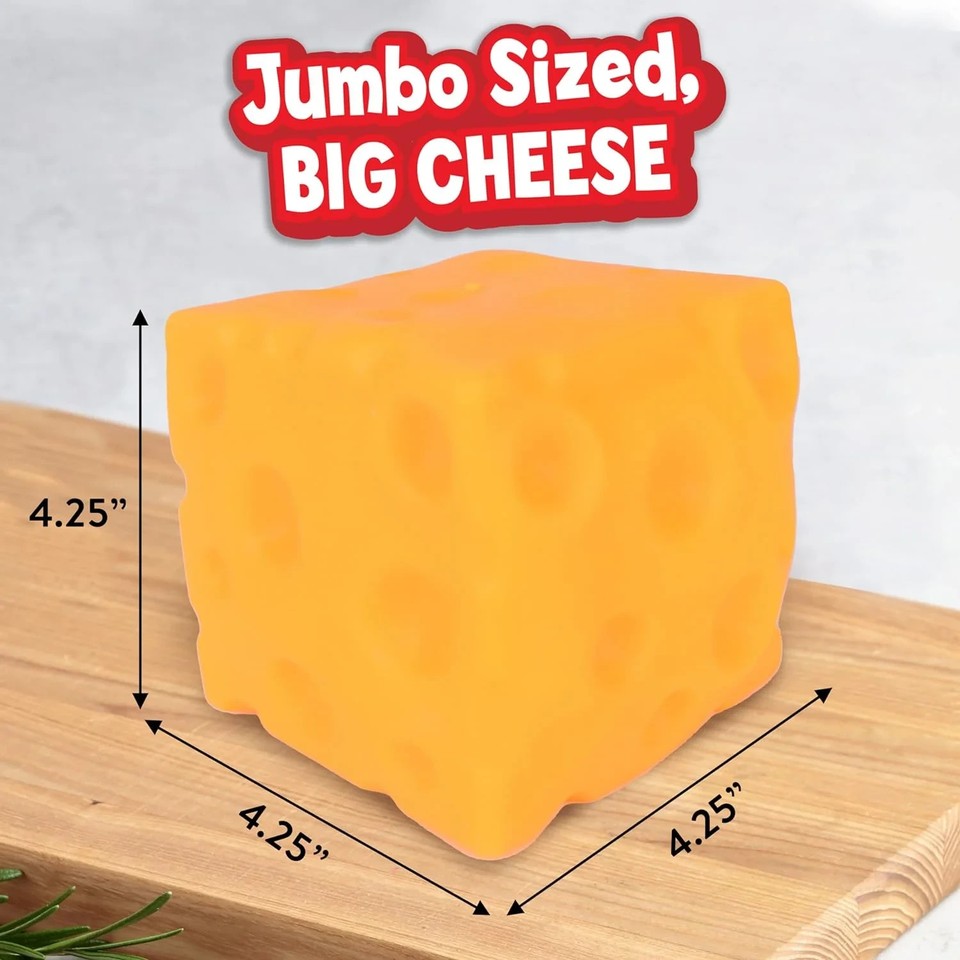 Extra Large Squishy Cheese Block, Stress Relief Squeeze Toy Gifts , 4. ...