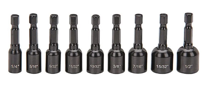 18pc Magnetic Nut Setter Set SAE & MM Quick-Release Hex Shank 1/4"-1/2 ...