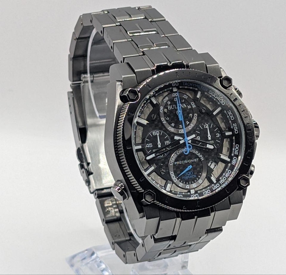 Bulova Precisionist 98B229 Men's Chronograph Watch Tested Rare Gray ...